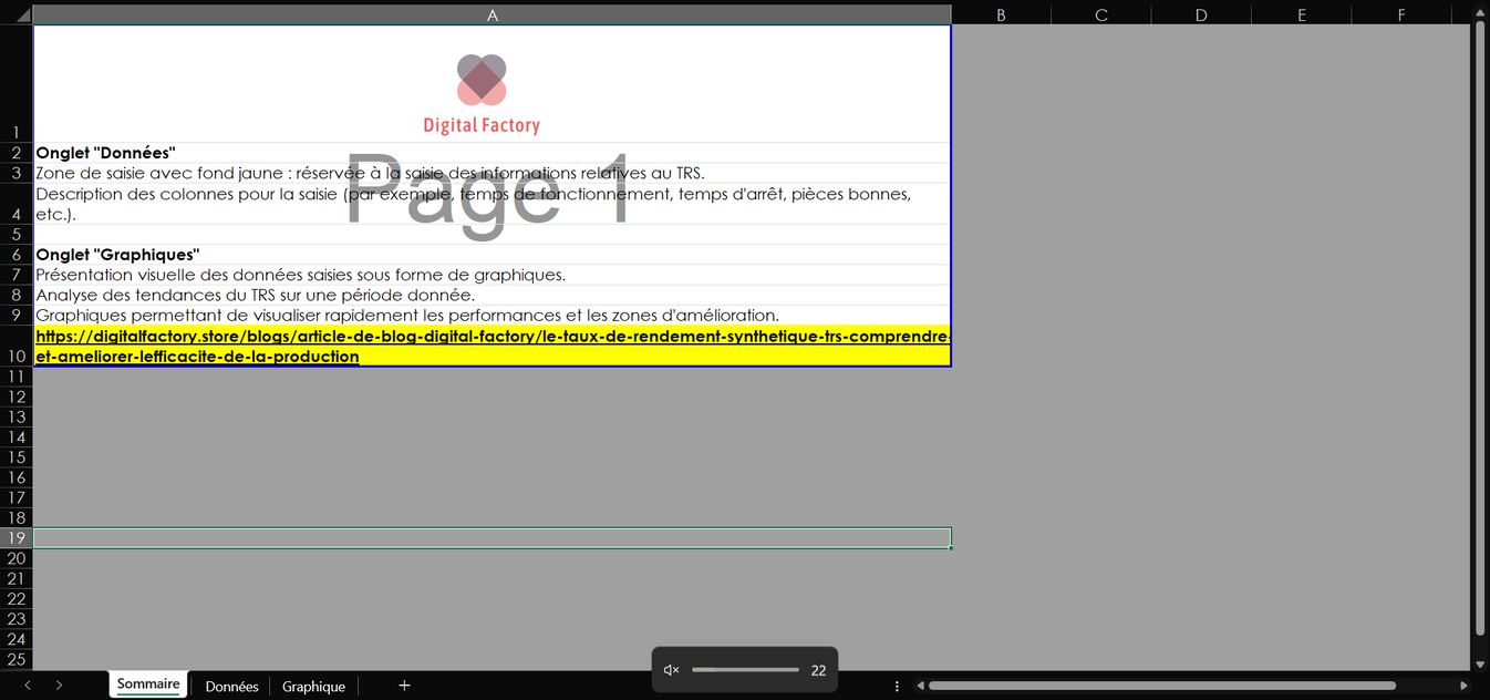 Calcul TRS Excel - Exemple Gratuit - Suivi de Production