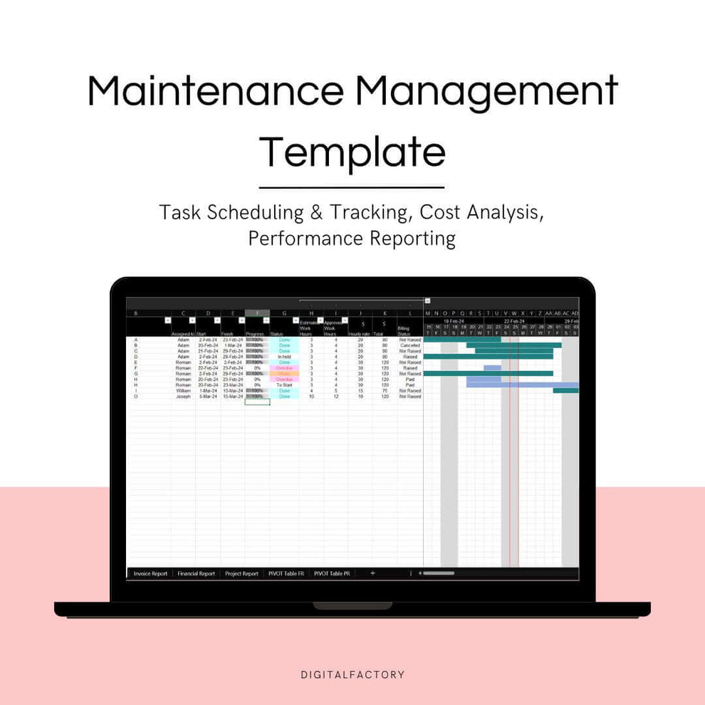 Excel CMMS Template to Download - Work Orders