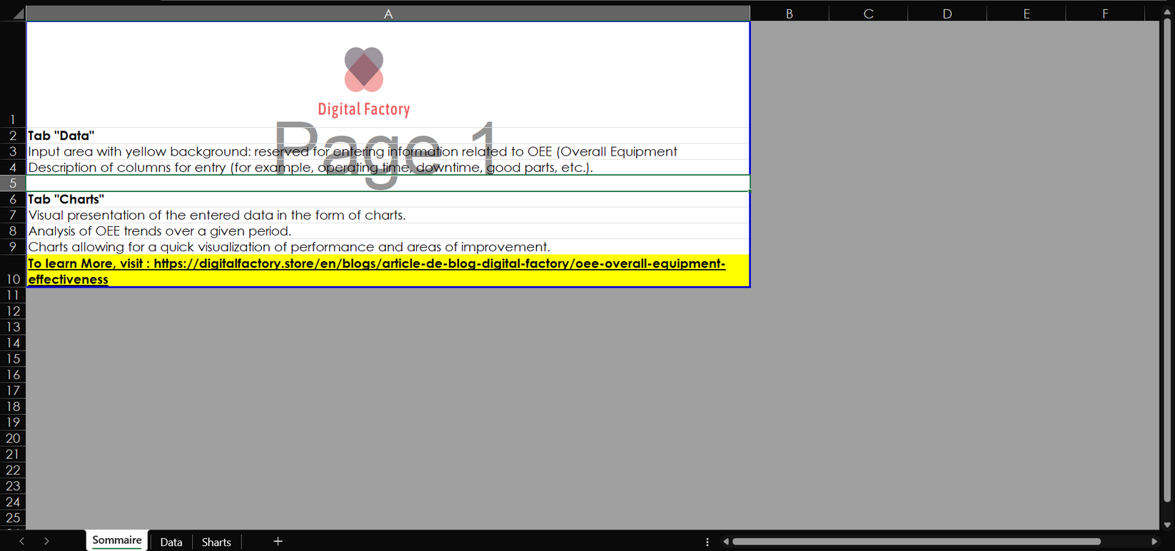 Calcul TRS Excel - Exemple Gratuit - Suivi de Production