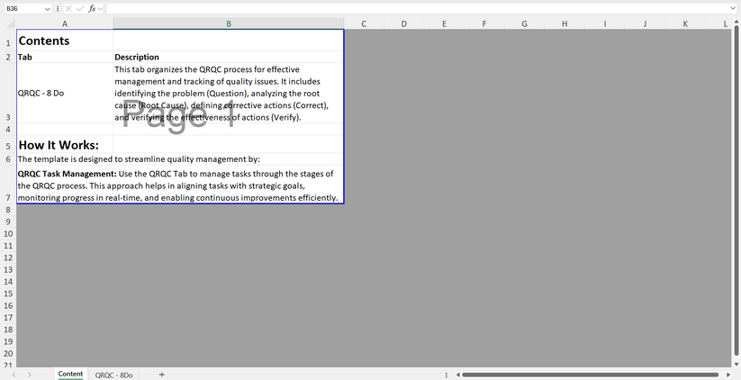 QRQC Excel template to download for free
