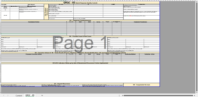 QRQC Excel template to download for free