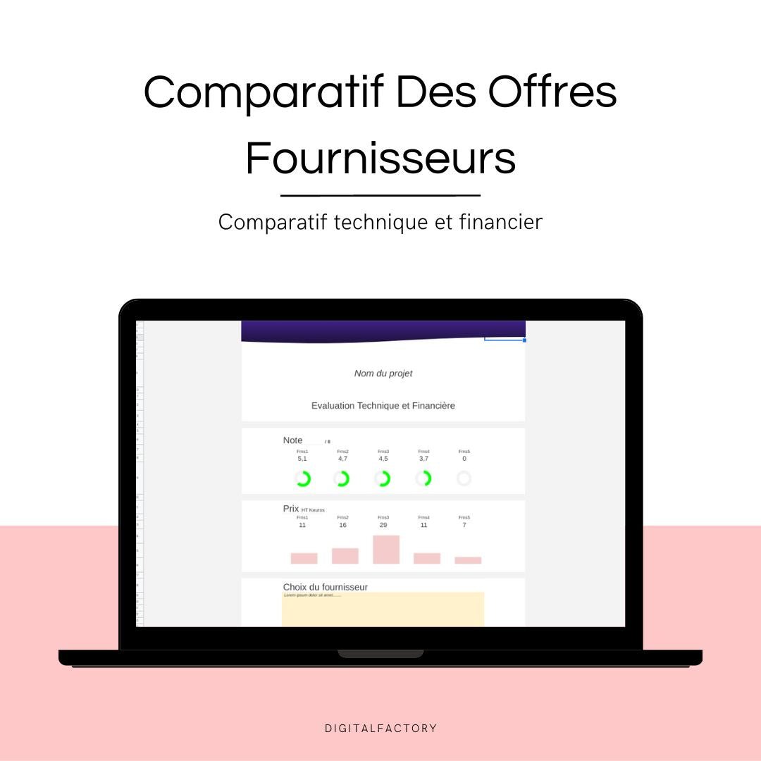 Tableau Comparatif des Offres Fournisseurs Excel à télécharger