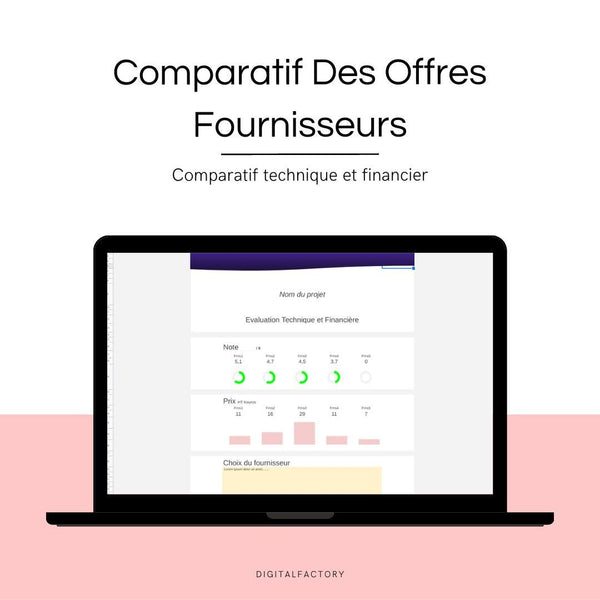 Tableau Comparatif des Offres Fournisseurs Excel à télécharger